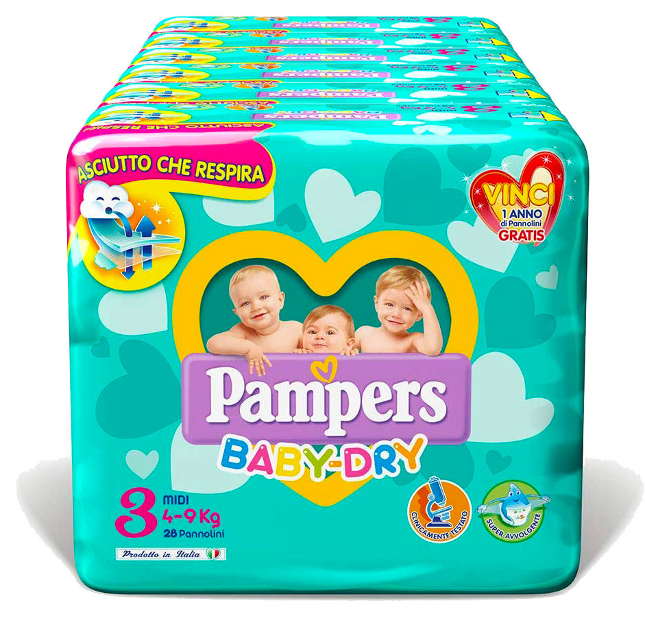 Pannolini Pampers - Sole e Luna, Baby-Dry e Progressi
